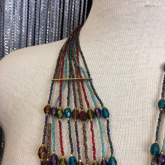 Jewelry | Multistrand Rainbow Boho Necklace | Poshmark